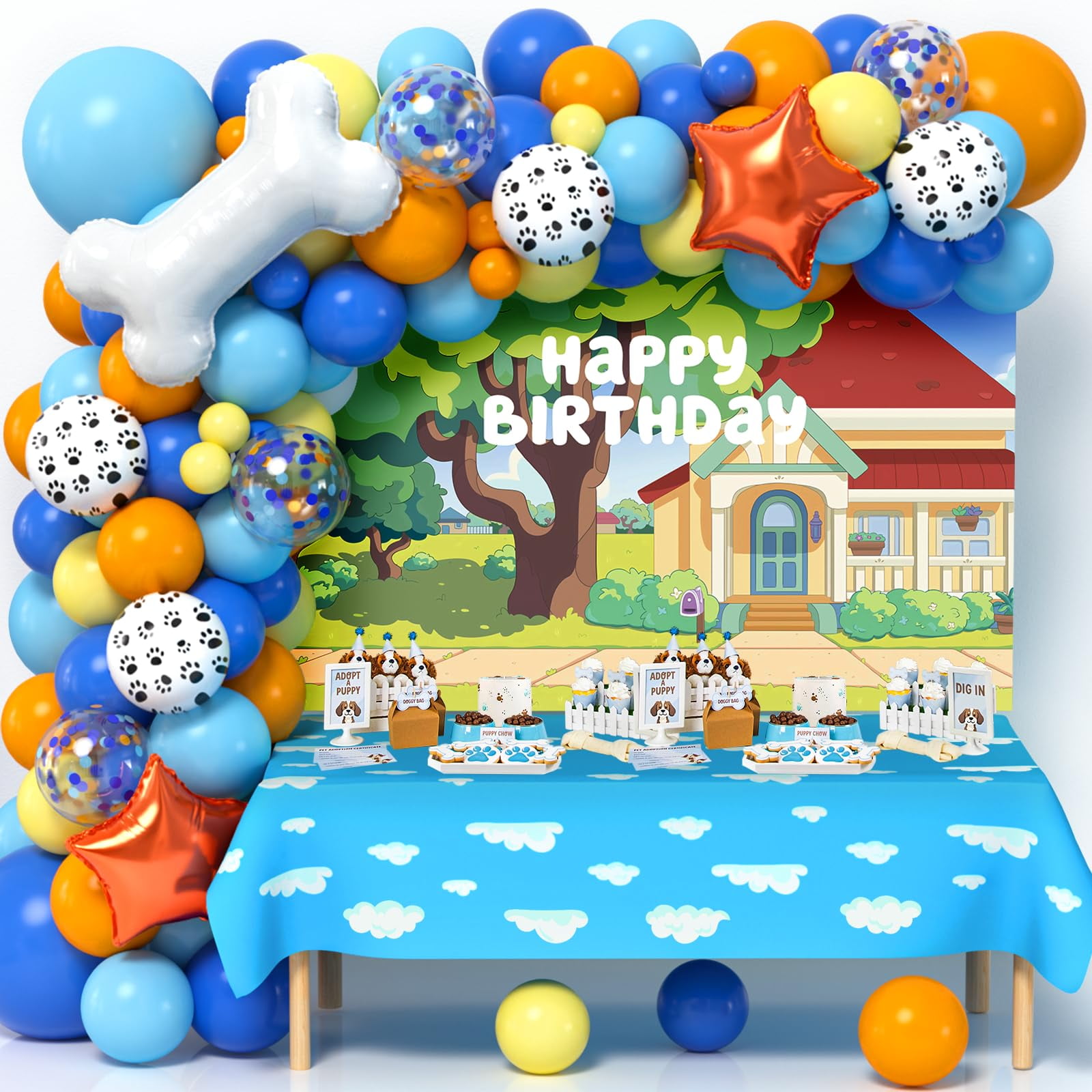 Mishopy 118 Dog Blue Party Decorations KKS1 Birthday Supplies Paw ...