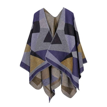 White Mark Women's Plus Size Plaid Print Dakota Poncho - Walmart.com