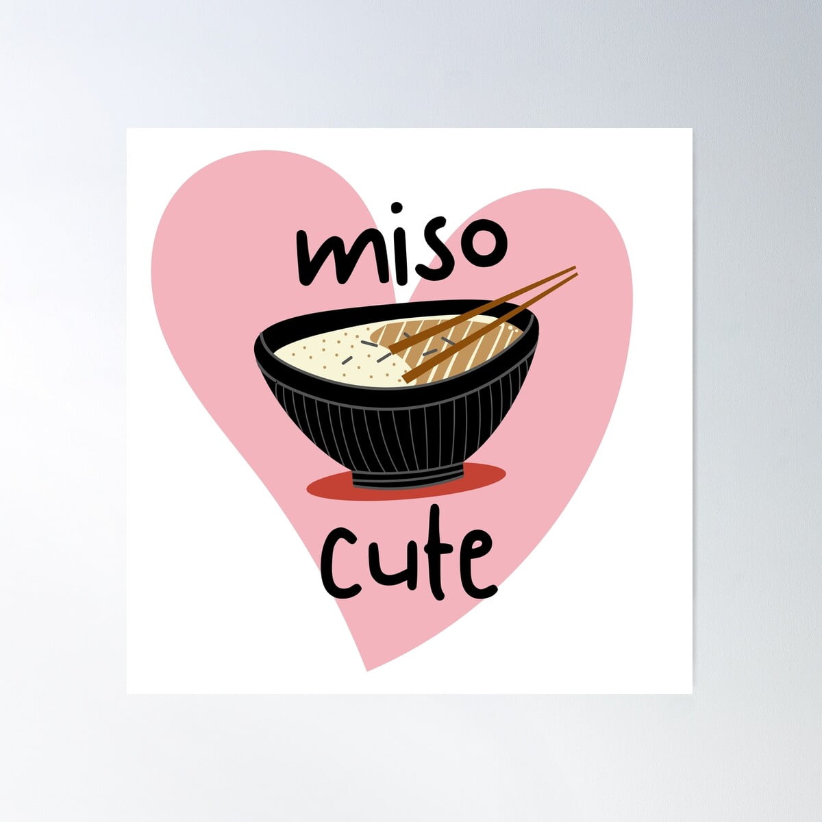 Miso Cute - Food Pun Poster Wall Art, Modern Wall Decor For Living Room ...