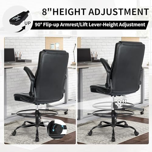 Misolant Drafting Chair, Tall Office Chair for Standing Desk, Standing ...