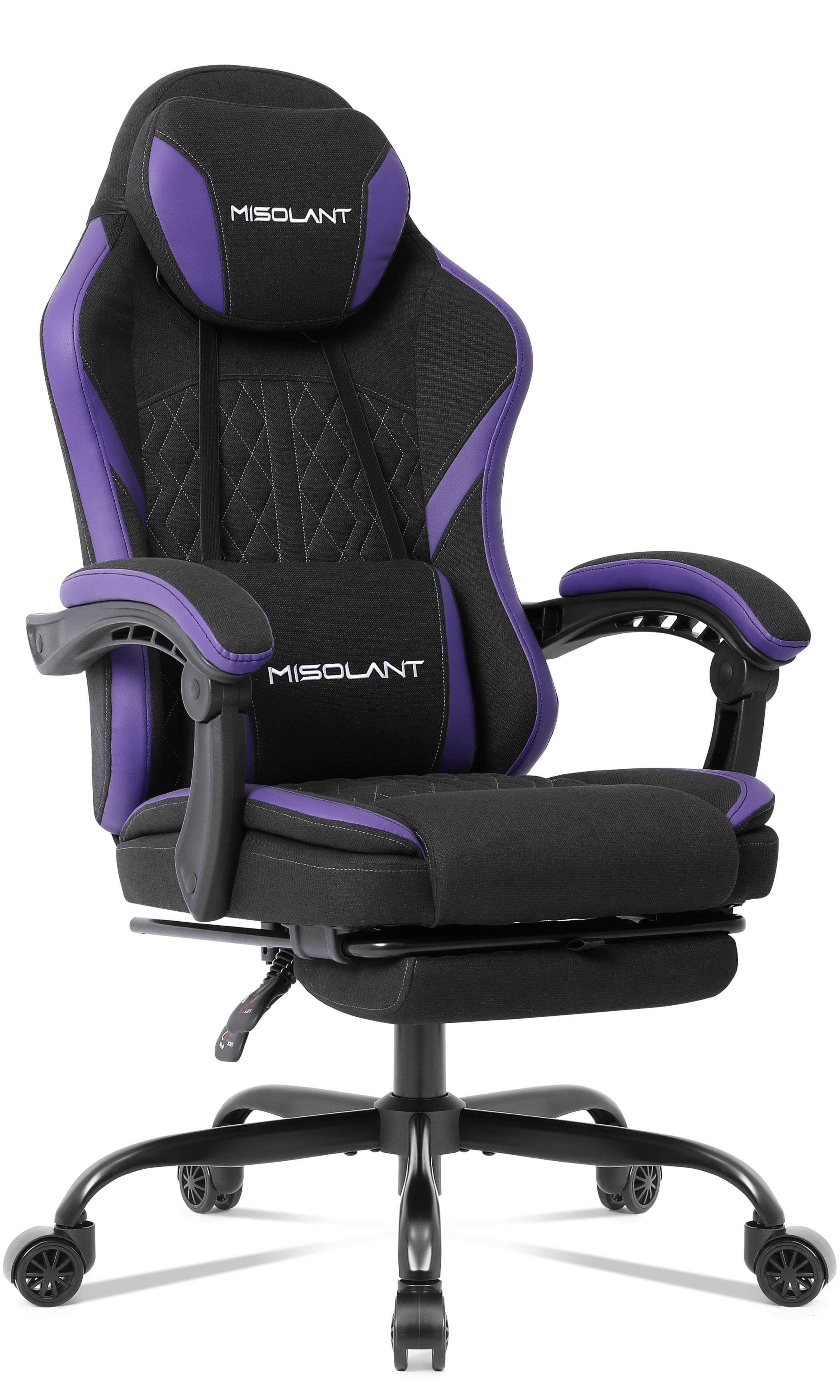 Misolant Gaming Chairs with Footrest,Massage Leather Game Chair for ...
