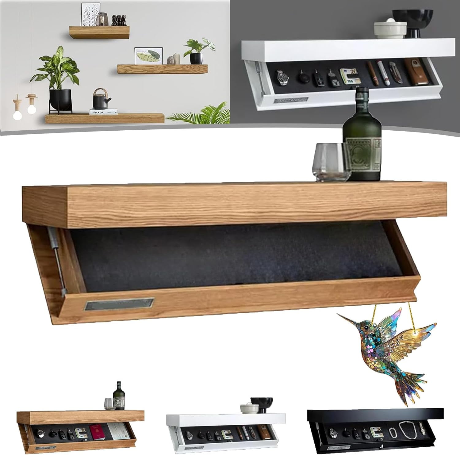 Misorat Shelf With Secret Compartment, Upgraded Version Concealed ...