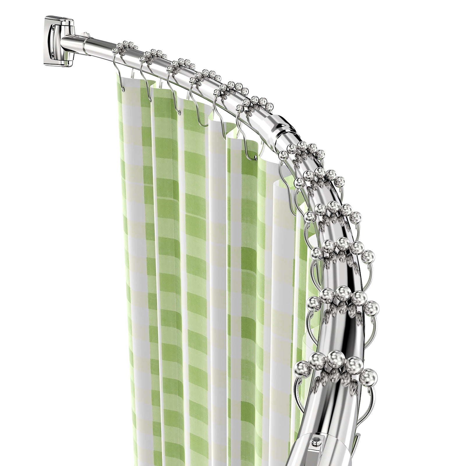 Misounda Curved Shower Curtain Rod Rustproof Expandable Stainless Steel ...