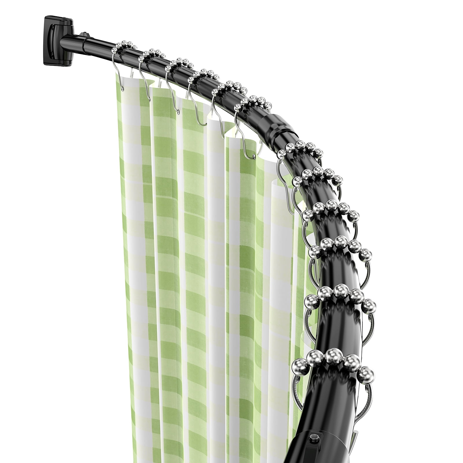 Misounda Shower Curtain Rod, Adjustable Curved Shower Rod 43"-71", 304 ...