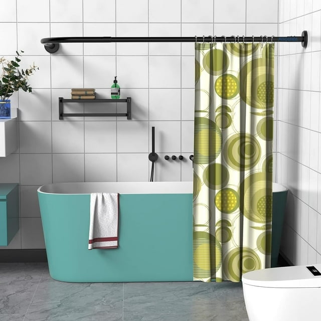 Misounda Adjustable L Shaped Shower Curtain Rod, 304 Stainless Steel ...