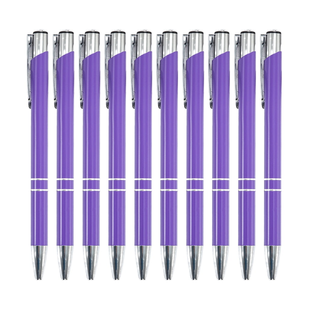 Misright 10x/Set 1.0mm Writing Pen Retractable Ballpoint Pen Metal ...