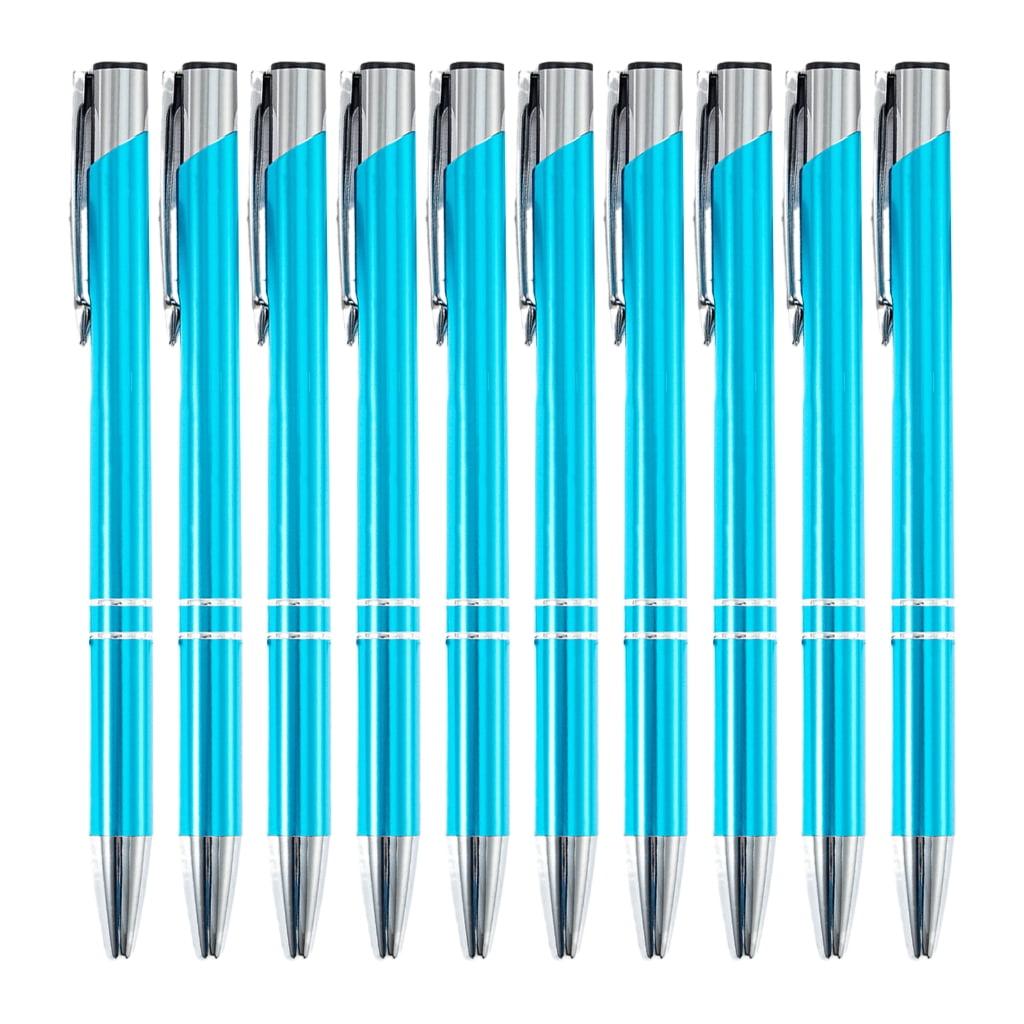 Misright 10x/Set 1.0mm Writing Pen Retractable Ballpoint Pen Metal ...