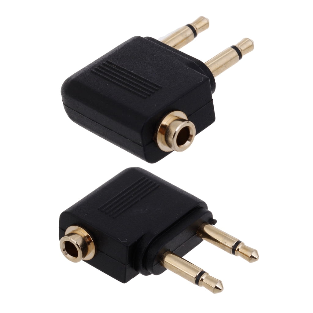 Misright 2Pcs 3.5mm Aviation Headphone Mono Converter Travel Airline ...