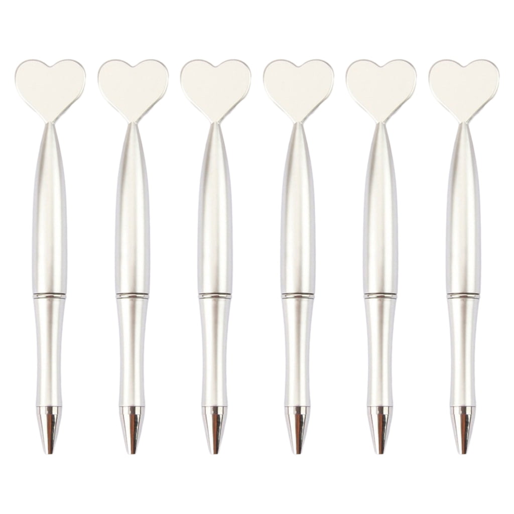 Misright 6 Pieces Black Ink Ballpoint Pens Heart Shaped Wedding Pens 1 ...