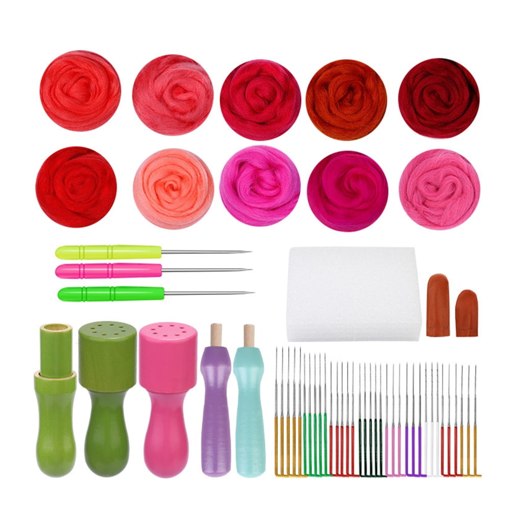 Misright 7/9/10 Color Craft Wool Felted Set Needle Felting Set with ...