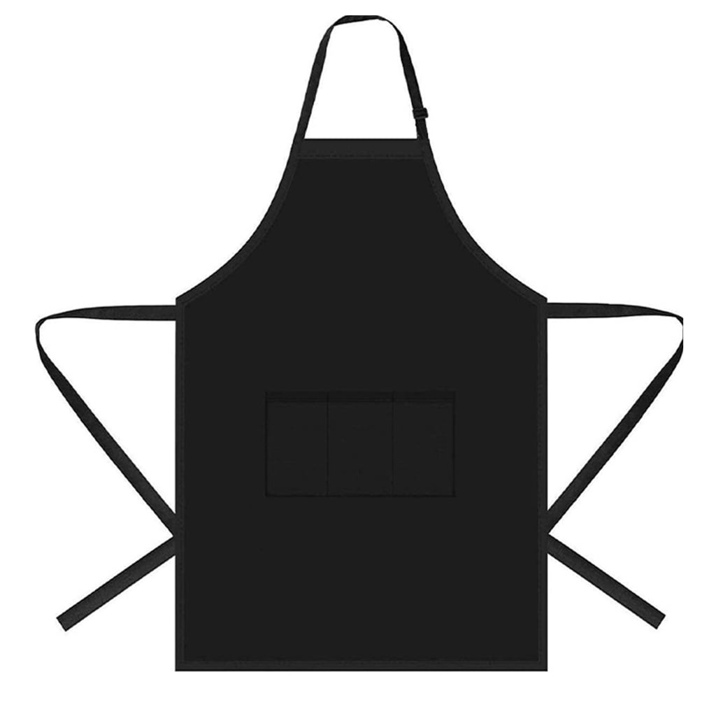 Misright Adjustable Bib Apron with 3 Pockets,Kitchen Cooking Restaurant Chefs Apron - Walmart.com