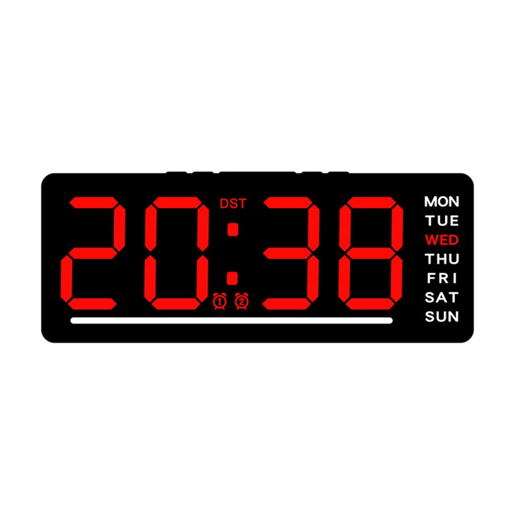 Misright Adjustable Brightness Large LED Clock With Snooze Temperature ...
