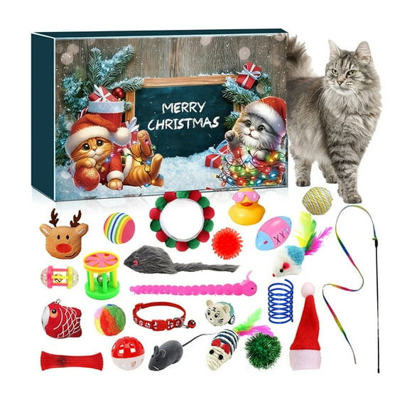 Misright Cat Advent Calendar 24 Toy for a Meowy Christmas, 24 Days Cat ...