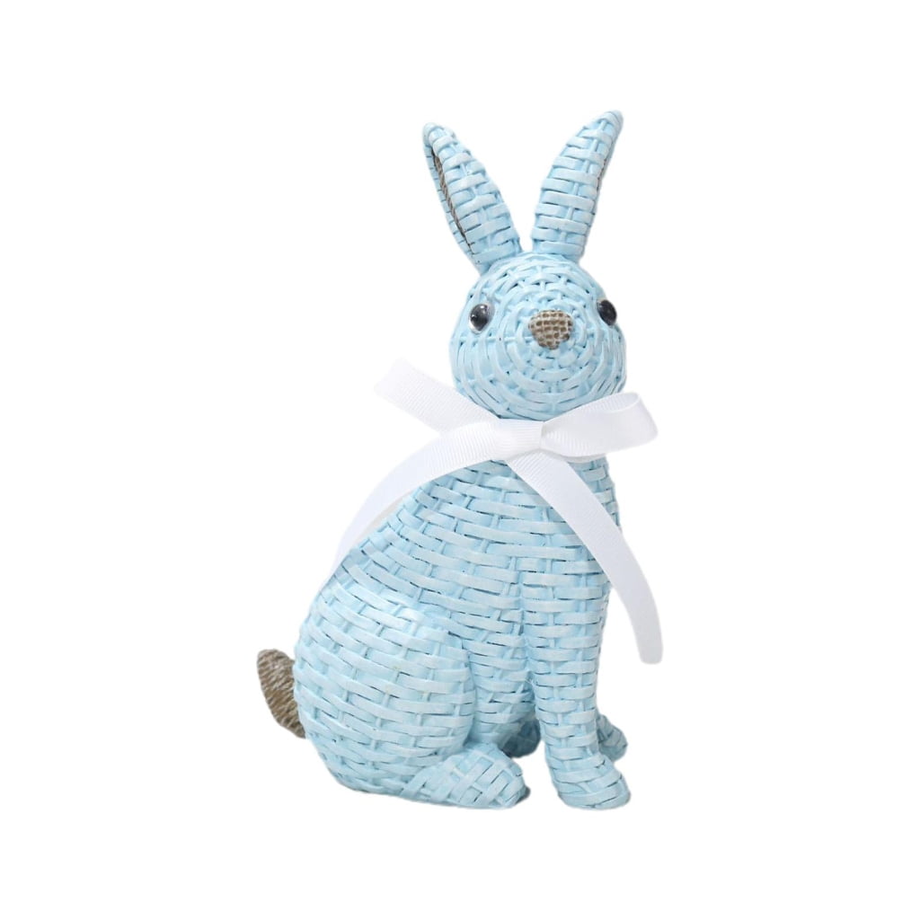 Misright Easter Bunny Figurine Resin Rattan Woven Rabbit Party ...