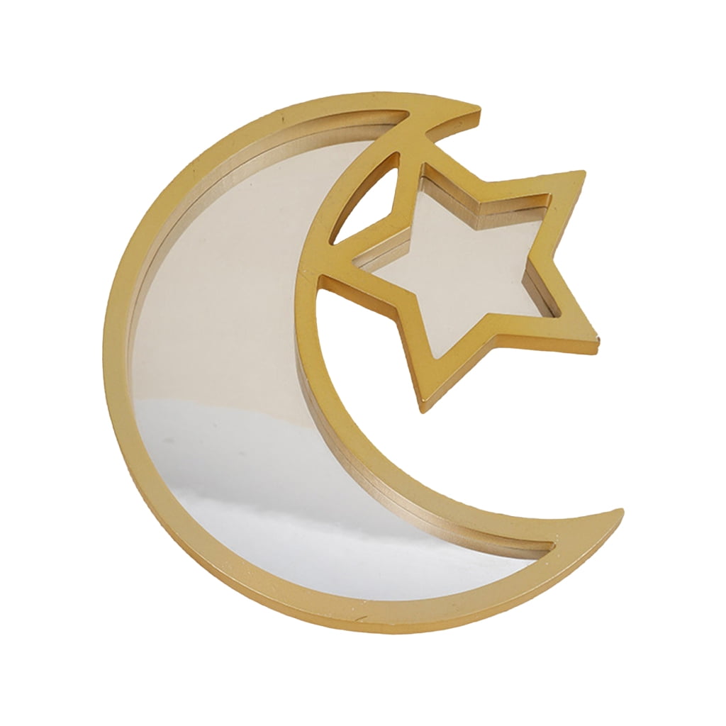 Misright Eid Mubarak Plate Moon and Star Decorative Tray for Fruits Nut ...