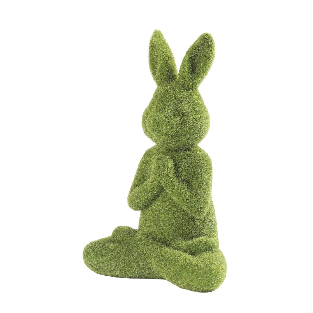 Misright Elegant Flocking Rabbit Easters Rabbit Statue Accent for ...