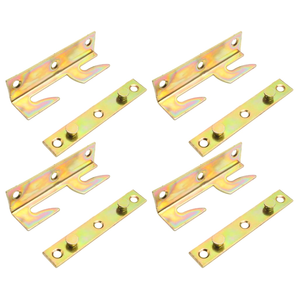 Misright Iron Wood Bed Fittings Connectors Bed Brackets Frame ...