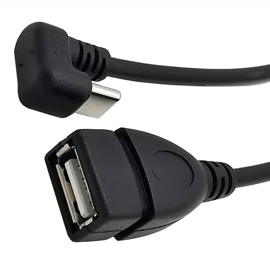 Misright Male/Female USB to 180° Bend Type C Male Charging Data Line ...