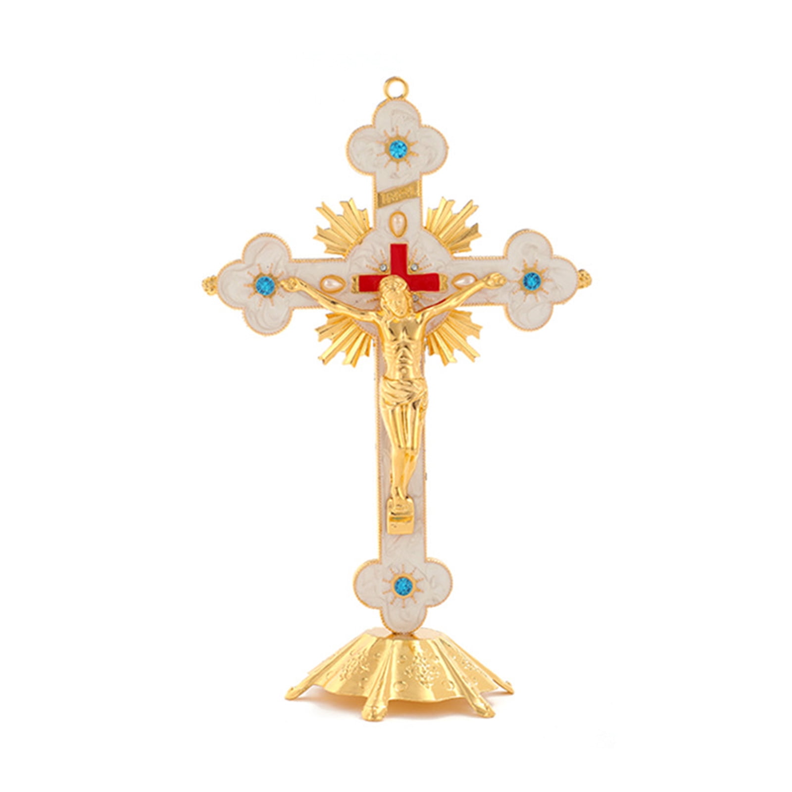Misright Metal Enamel for Cross Figurine Jesus Crucified Christian ...