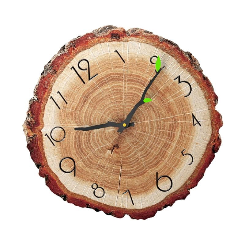 Misright Modern Nordic Tree Rings Wall Clock Quiet Movement for Kitchen ...