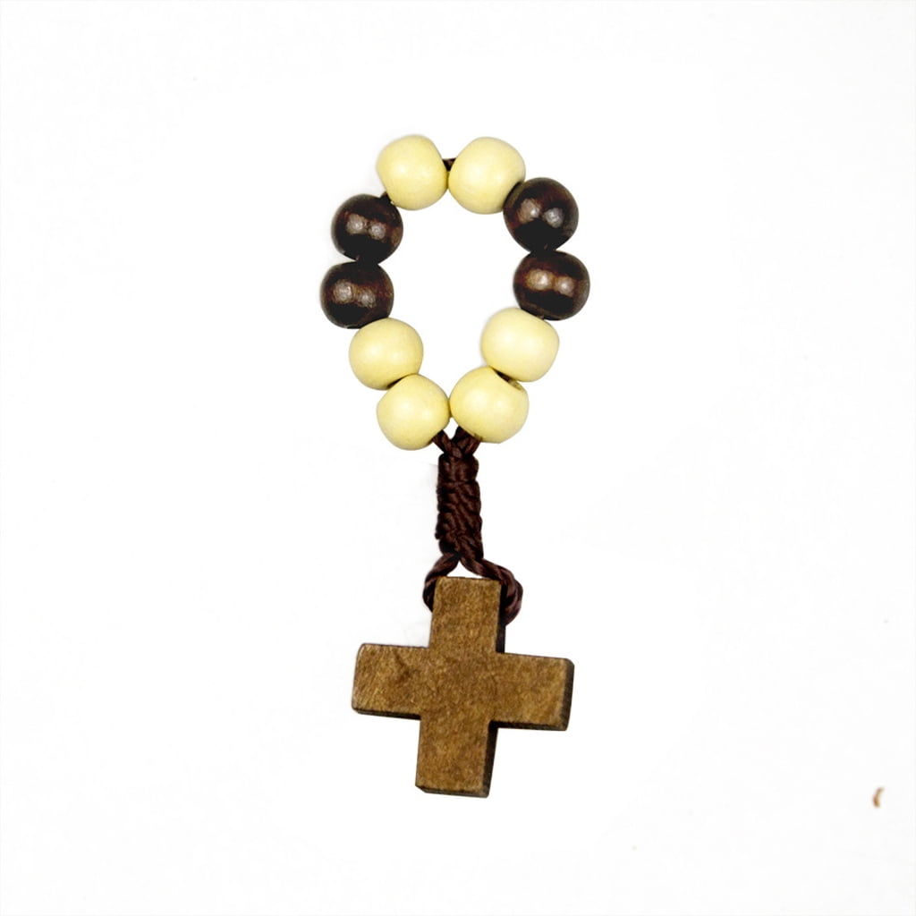 Misright Natural Pine Wood Bead Finger Rosary Handcrafted Jewelry Piece ...