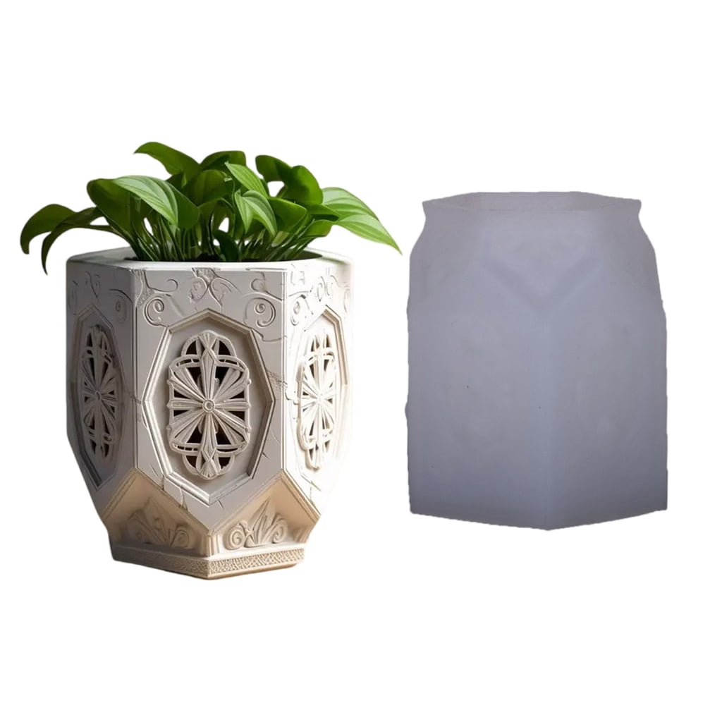 Misright Reusable Silicone Planter Mold Feature Church Window Embossed ...