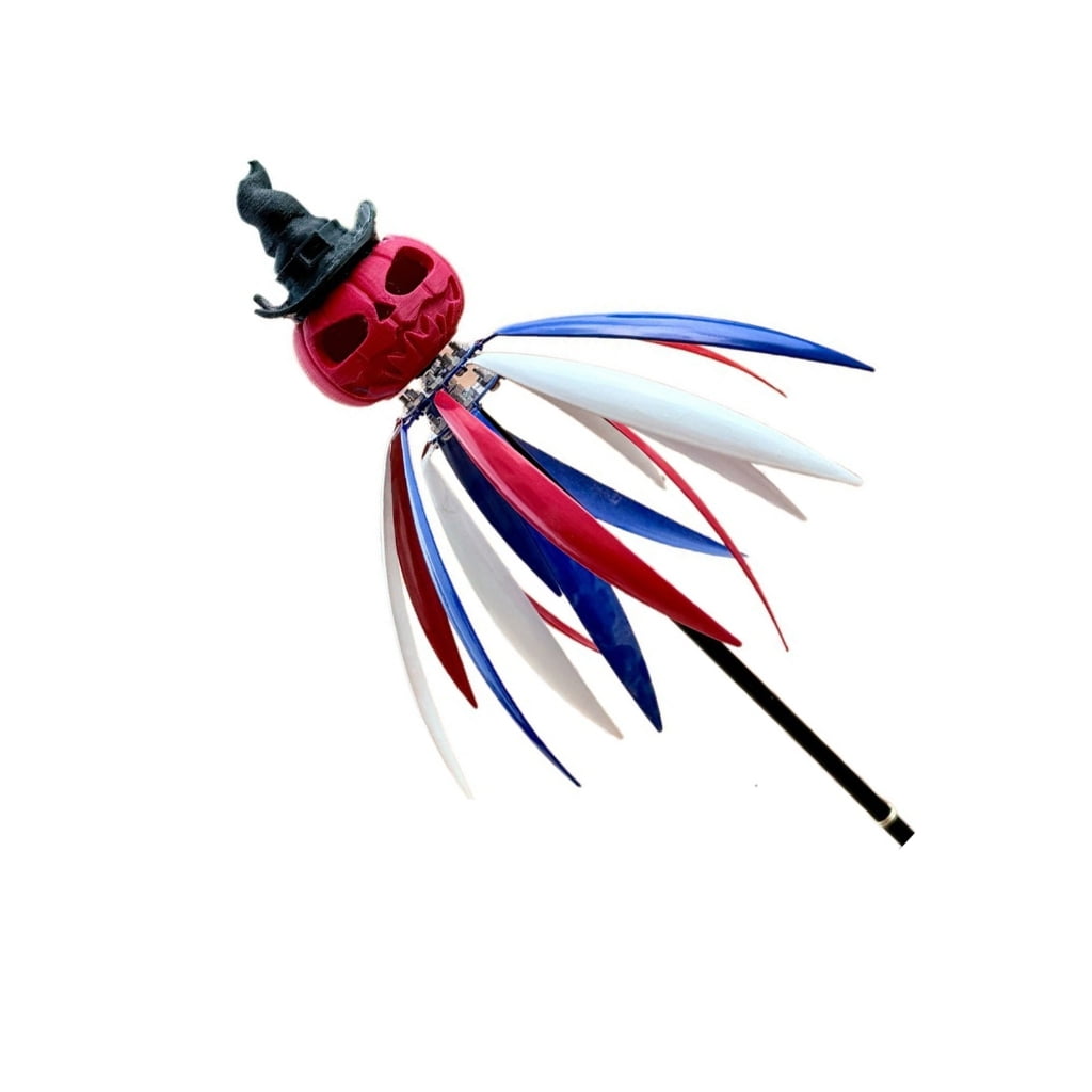 Misright Rotating Skull Pumpkin Windmill Halloween Yard Decoration ...