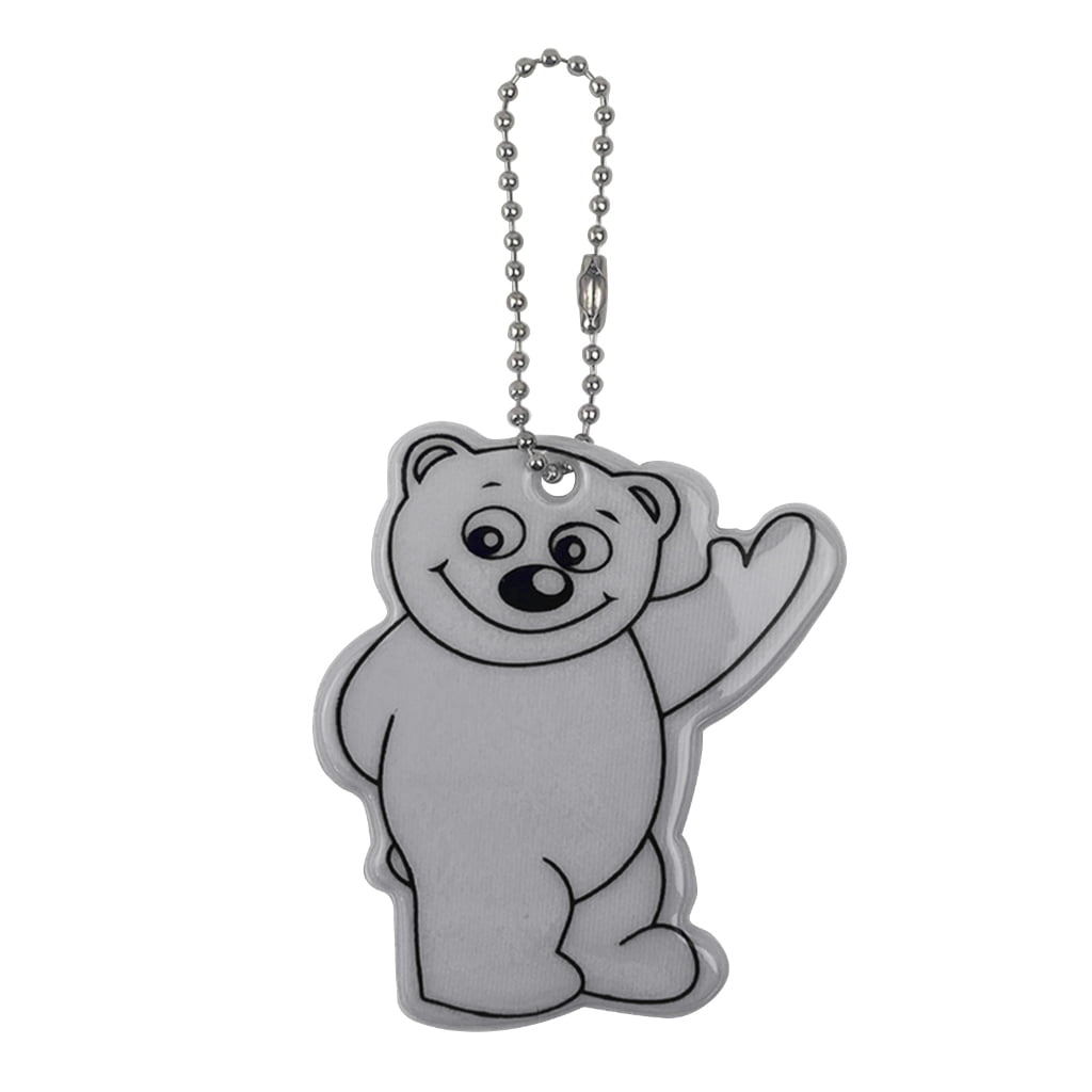 Misright Safety Reflector Key Ring Bear Reflective Gear Keychain for ...