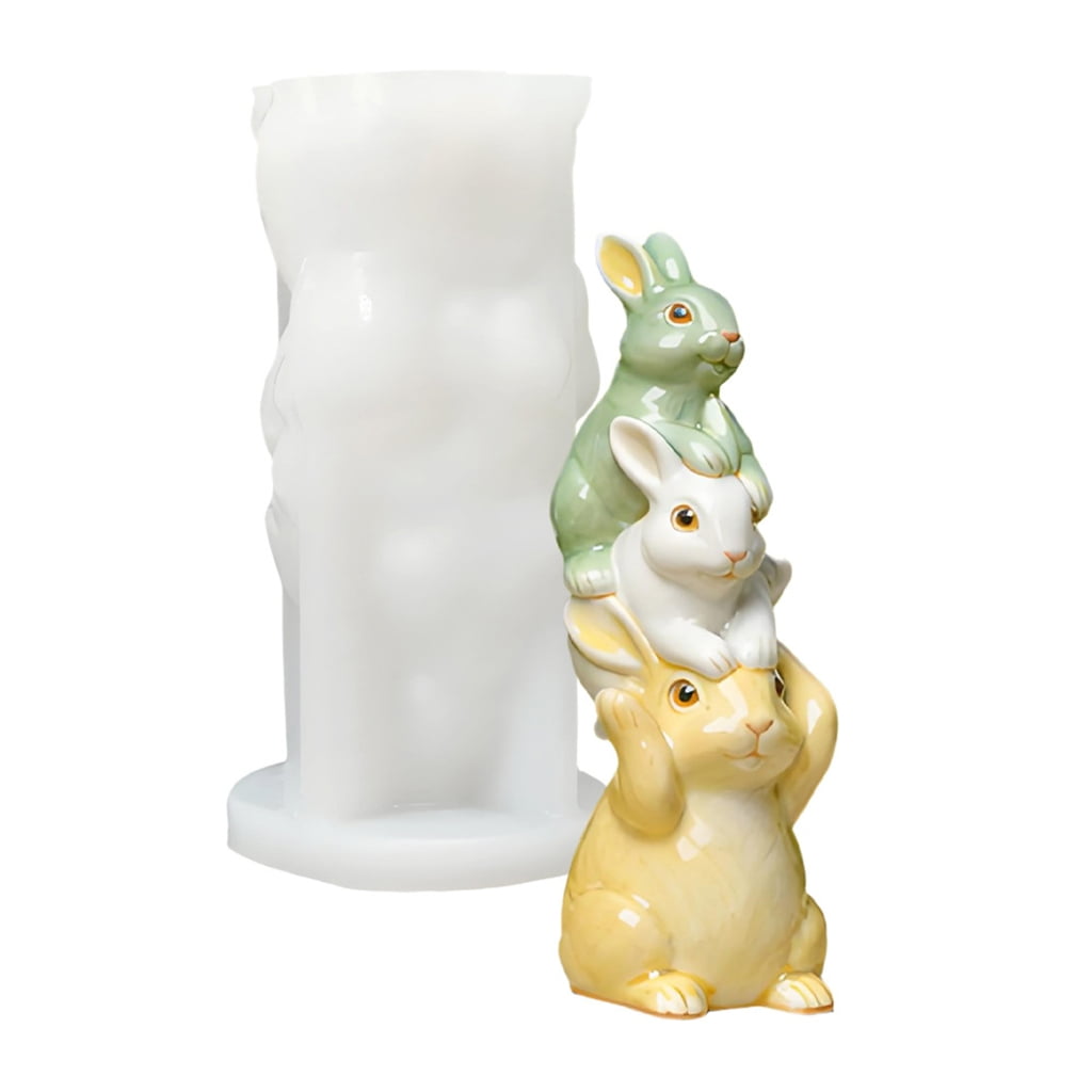 Misright Silicone Rabbits Candle Mould Nonstick Easy Releases Structure ...