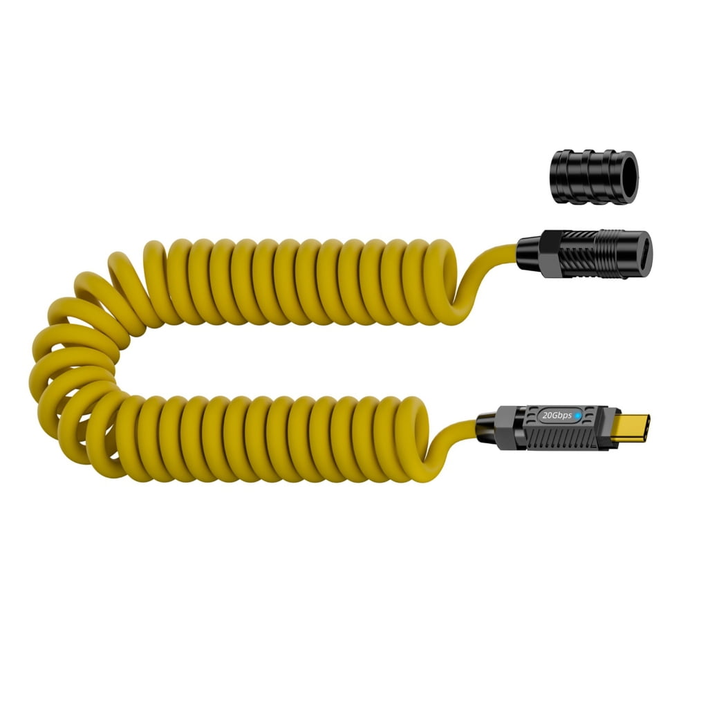 Misright Type C to Type C Spring Coiled Cable Support 20Gbps Data ...
