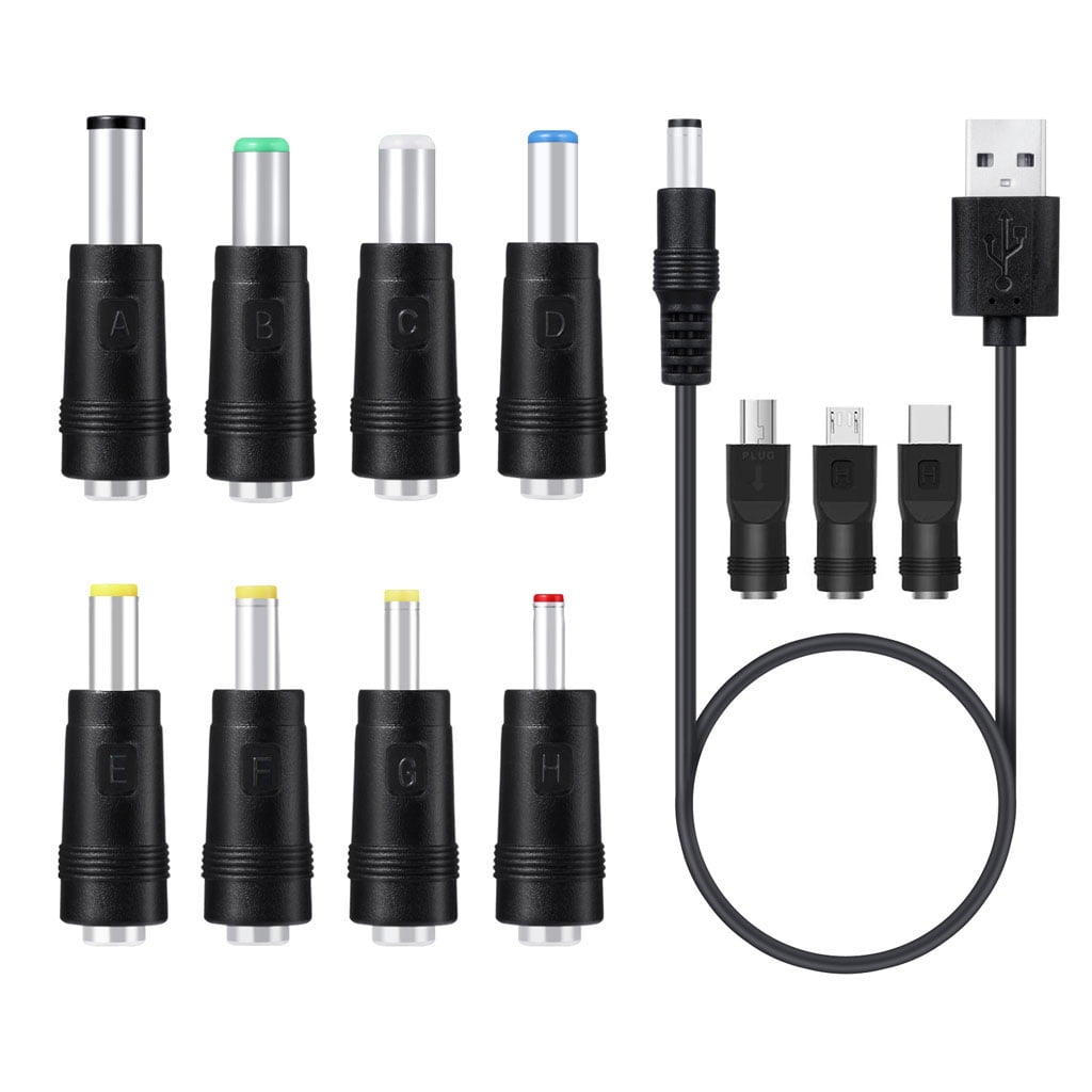 Misright USB to 5.5x2.5mm Type C Micro USB Mini USB Plug Charge Cord ...