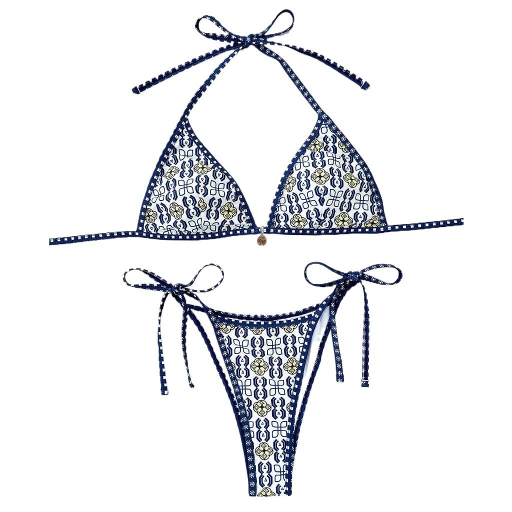 Misright Women Triangular Bathing Suit with Adjustable Neck Back Tie Thong Swimsuit - Walmart.com