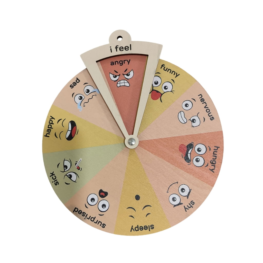 Misright Wood Emotions Wheel Child Emotion Control Tool for School Use ...