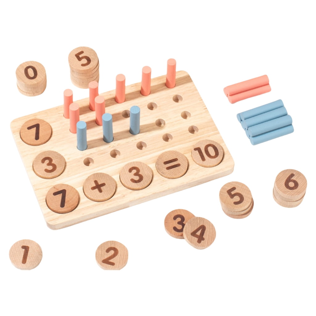 Misright Wood Math Manipulative Board Set Counting Toy For Early ...