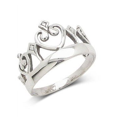 Cubic Zirconia Sterling Silver Crown Ring - Walmart.com