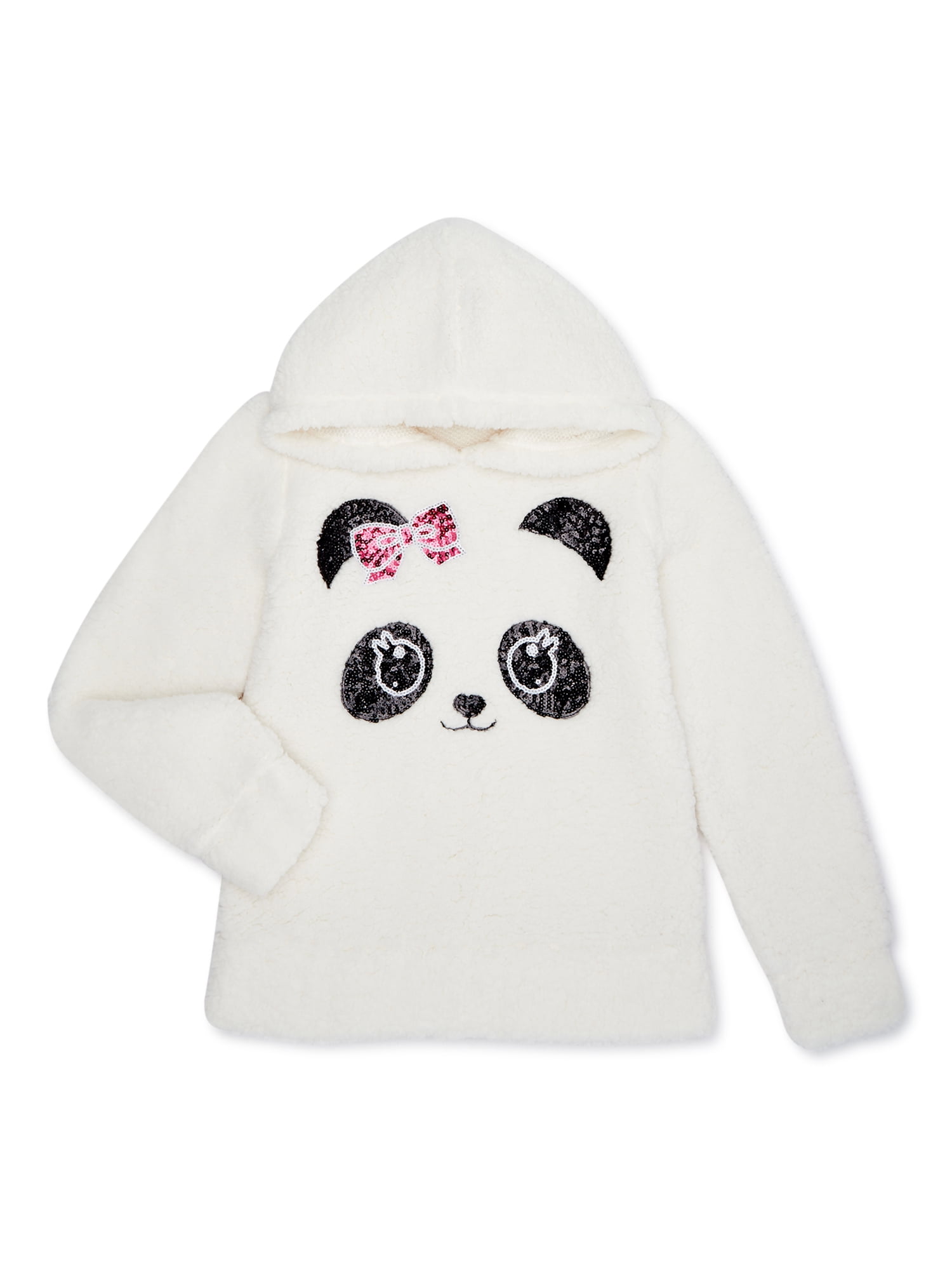 Miss Chievous Girls 4-16 Sequin Critter Plush Sherpa Pullover Hoodie ...