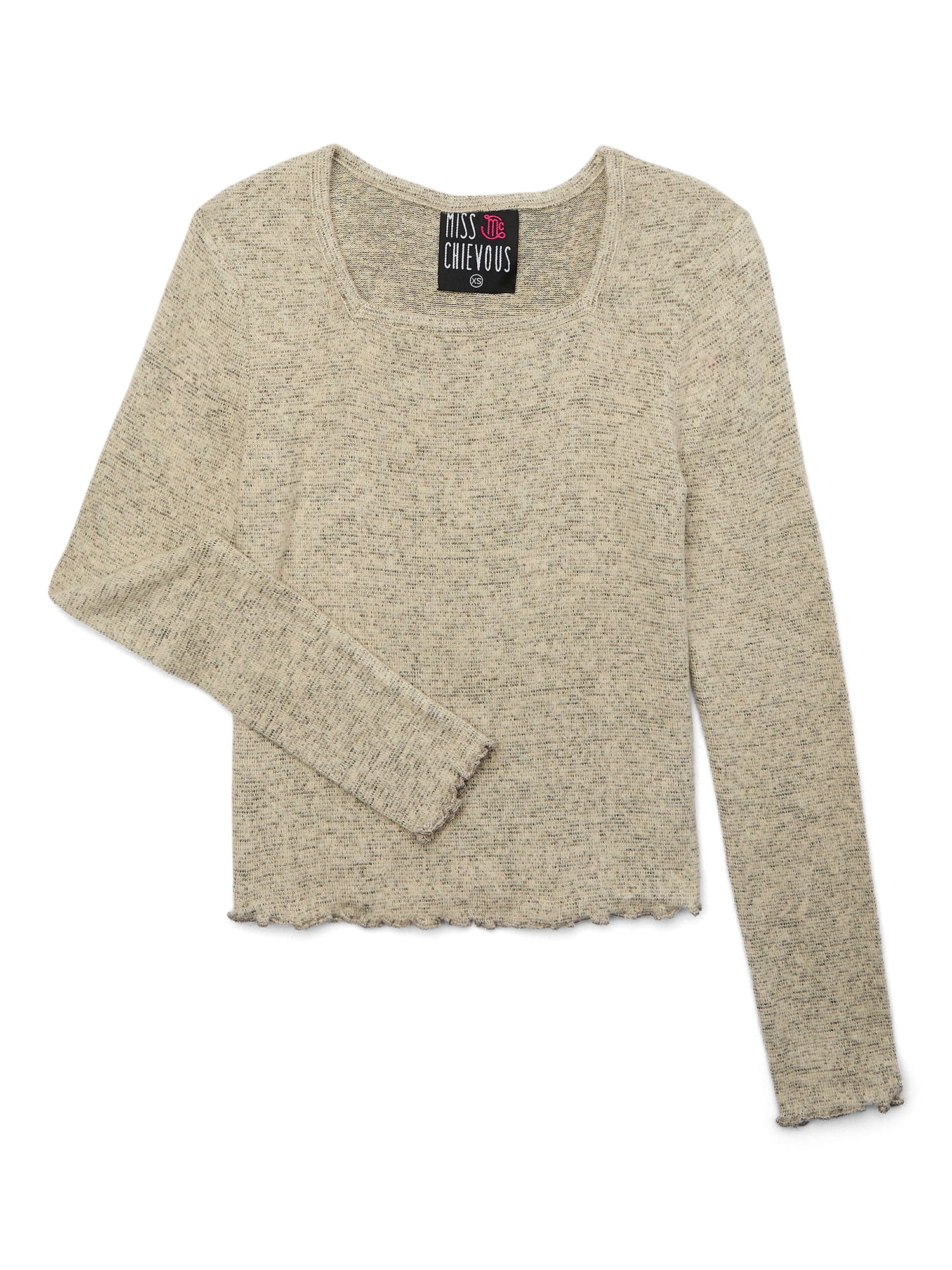 Miss Chievous Girls Brushed Square Neck Top with Lettuce Edge, Sizes 4 ...