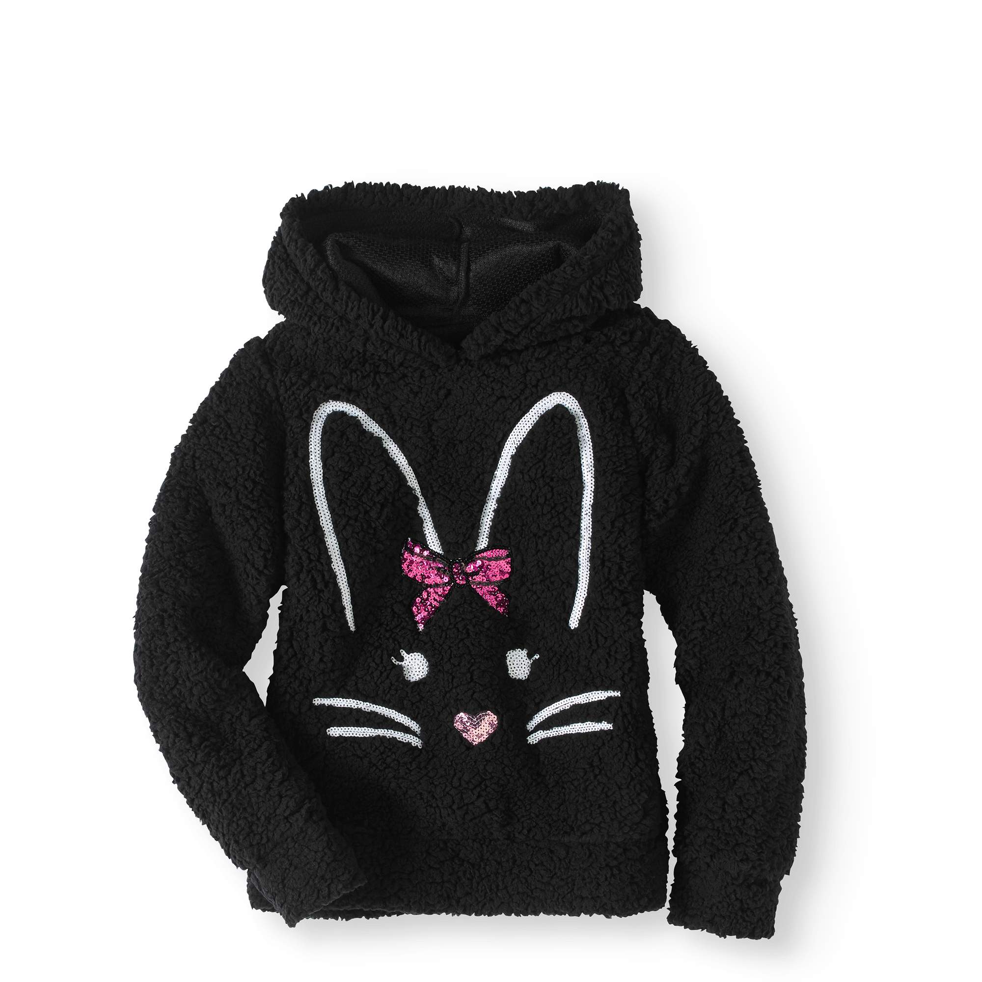 Miss Chievous Sequin Critter Plush Sherpa Hoodie (Little Girls & Big ...