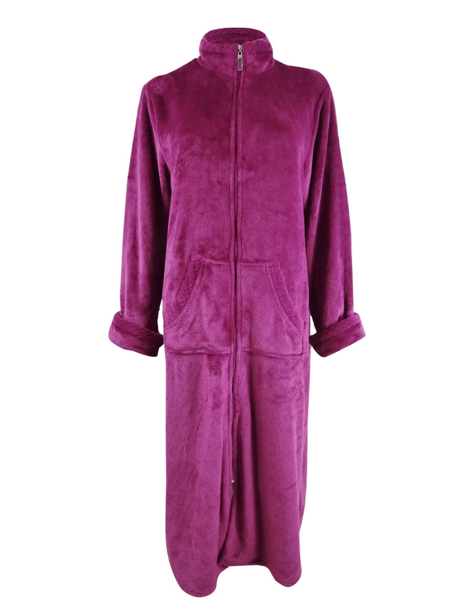 Miss Elaine Women's Fleece Long Zipper Robe - Walmart.com