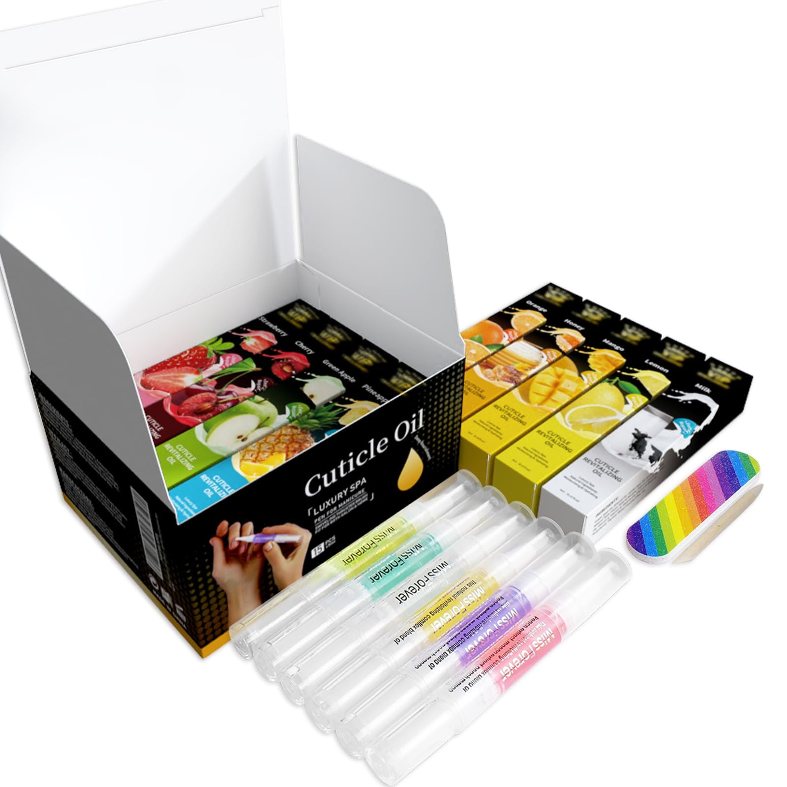 Miss Forever 14+1 pcs Cuticle Oil Pen Bulk, Nail Oil Pen with Brush ...