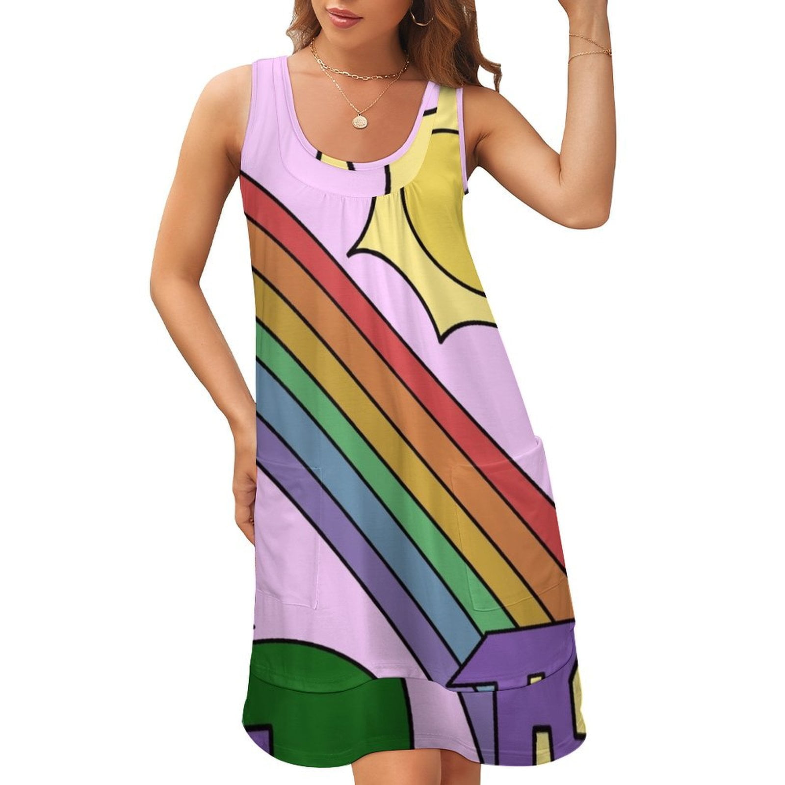 Miss Frizzle Makes a Magic School Bus Sleeveless U-Neck Fake Two Piece ...