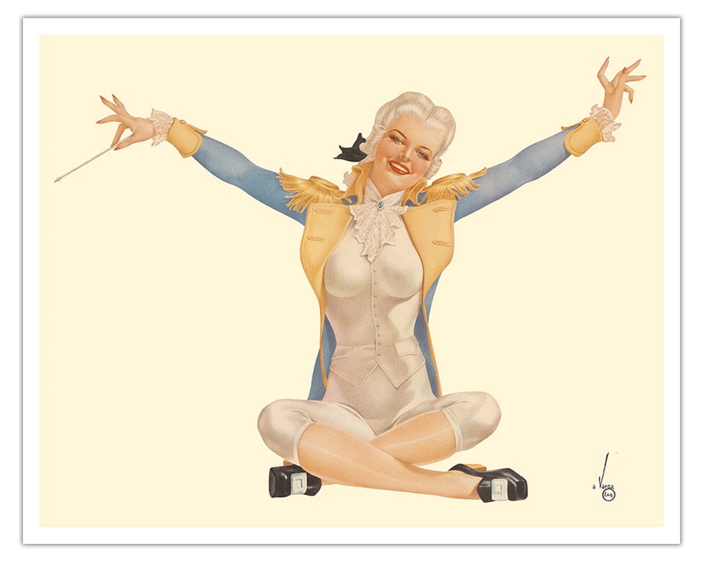 Miss George Washington - July 1944 Esquire Magazine - Vintage Pin Up Girl Print by Alberto ...