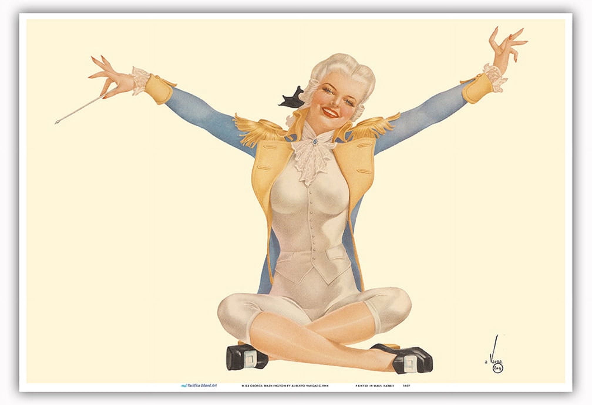 Miss George Washington - July 1944 Esquire Magazine - Vintage Pin Up Girl Print by Alberto ...