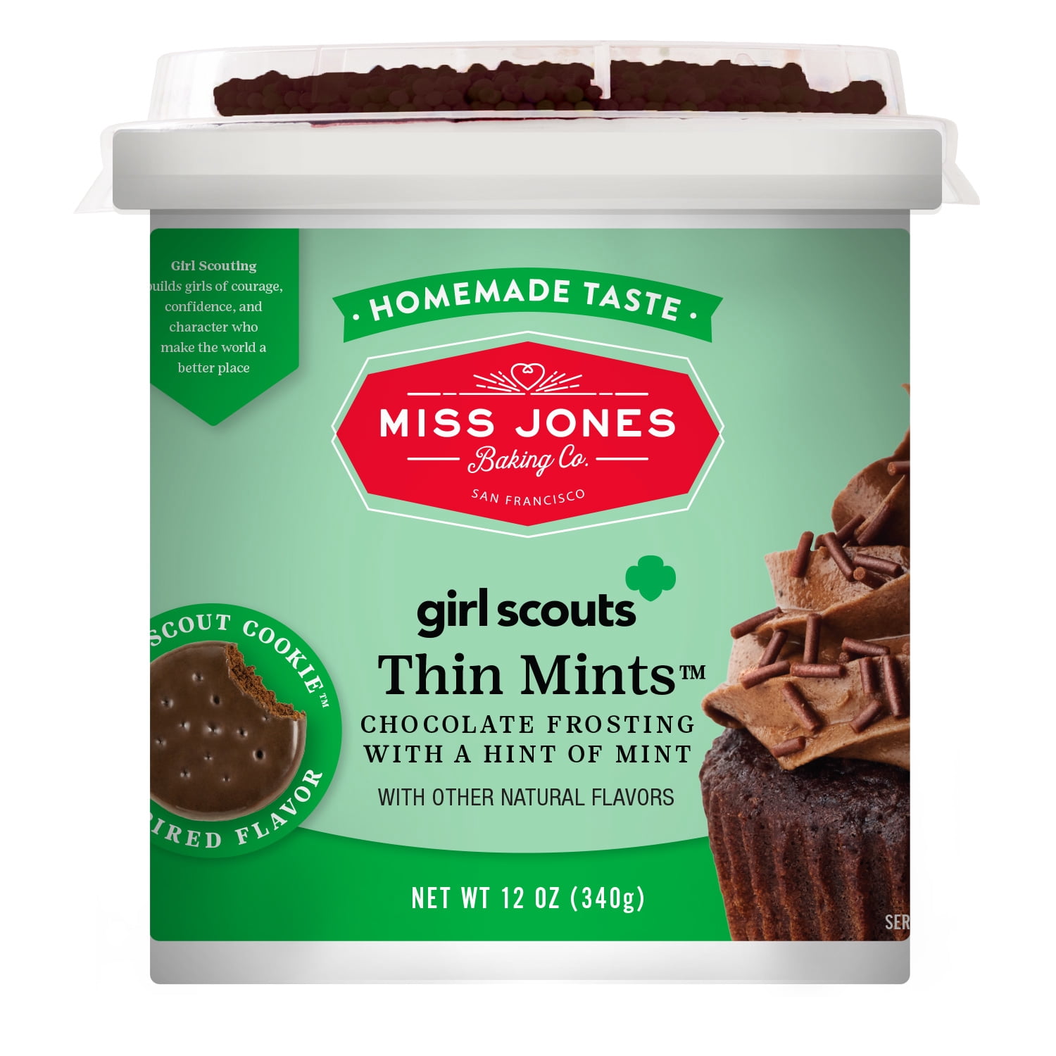 Miss Jones Baking Co. Girl Scouts Thin Mint Frosting with Sprinkles ...