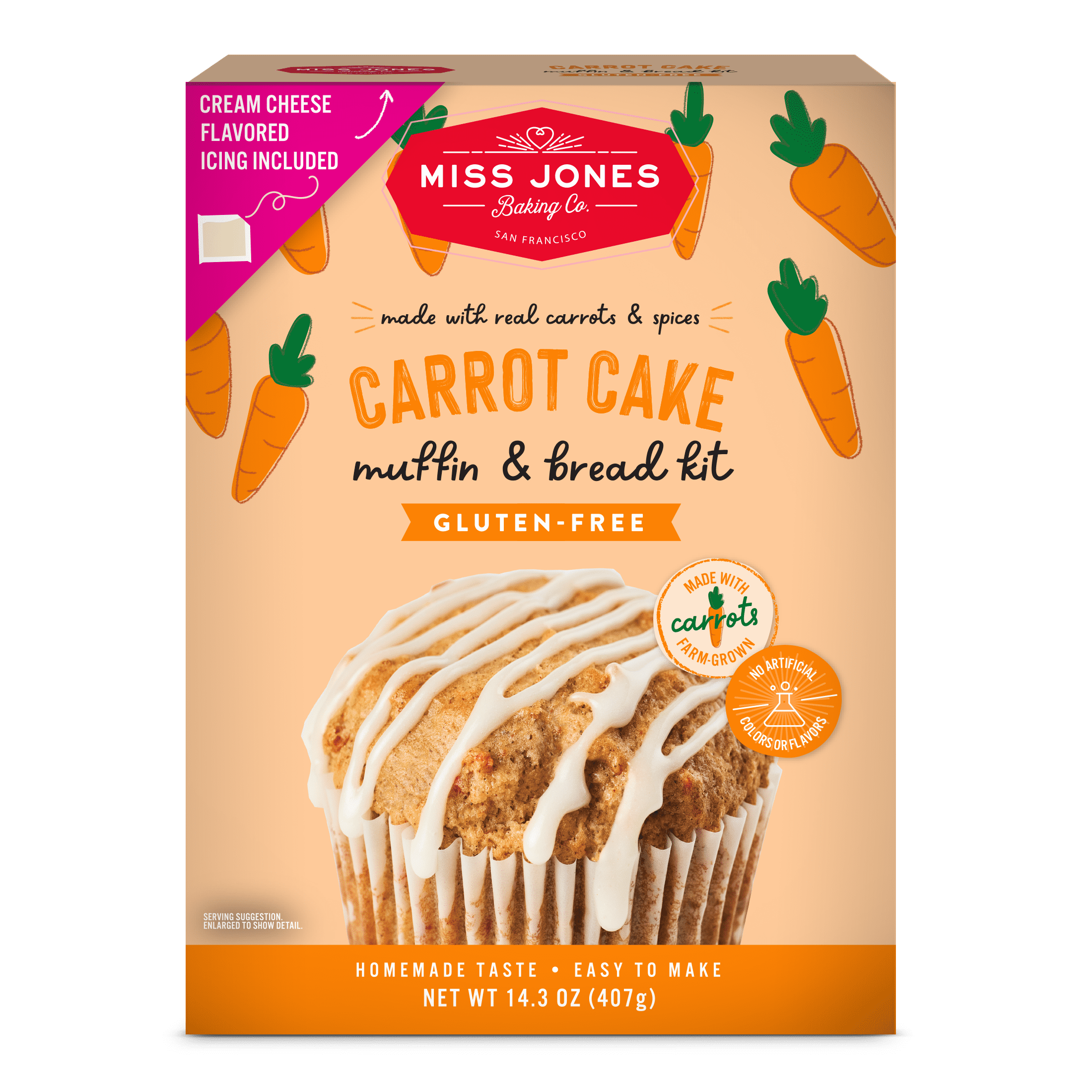 Miss Jones Baking Co. Gluten-Free Carrot Cake and Muffin Mix - Walmart.com