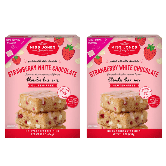 Miss Jones Baking Co Gluten-Free Strawberry White Chocolate Blondie Mix ...