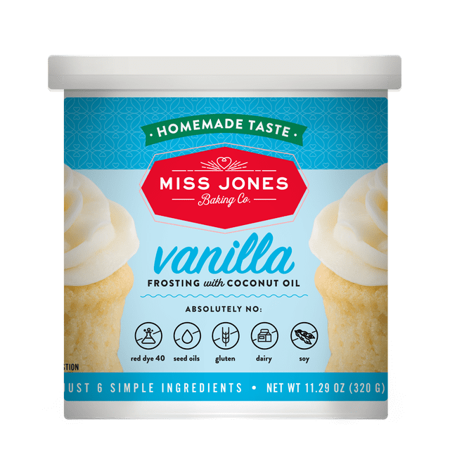 Miss Jones Baking Co. Natural White Vanilla Frosting, 11.29oz - Walmart.com