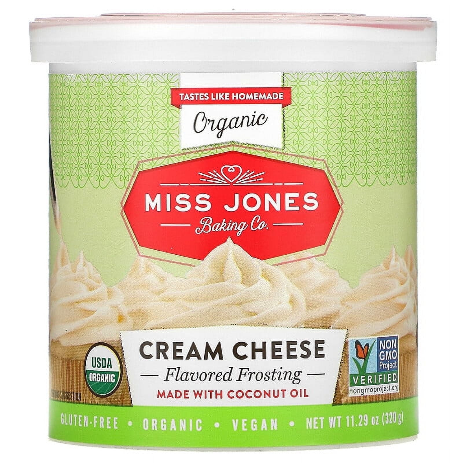 Miss Jones Baking Co, Organic Frosting, Cream Cheese, 11.29 oz Pack of ...