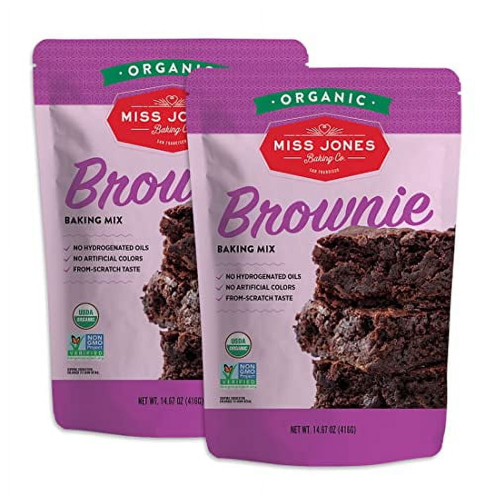 Miss Jones Baking Organic Fudge Brownie Mix, Non-GMO, Vegan-Friendly ...