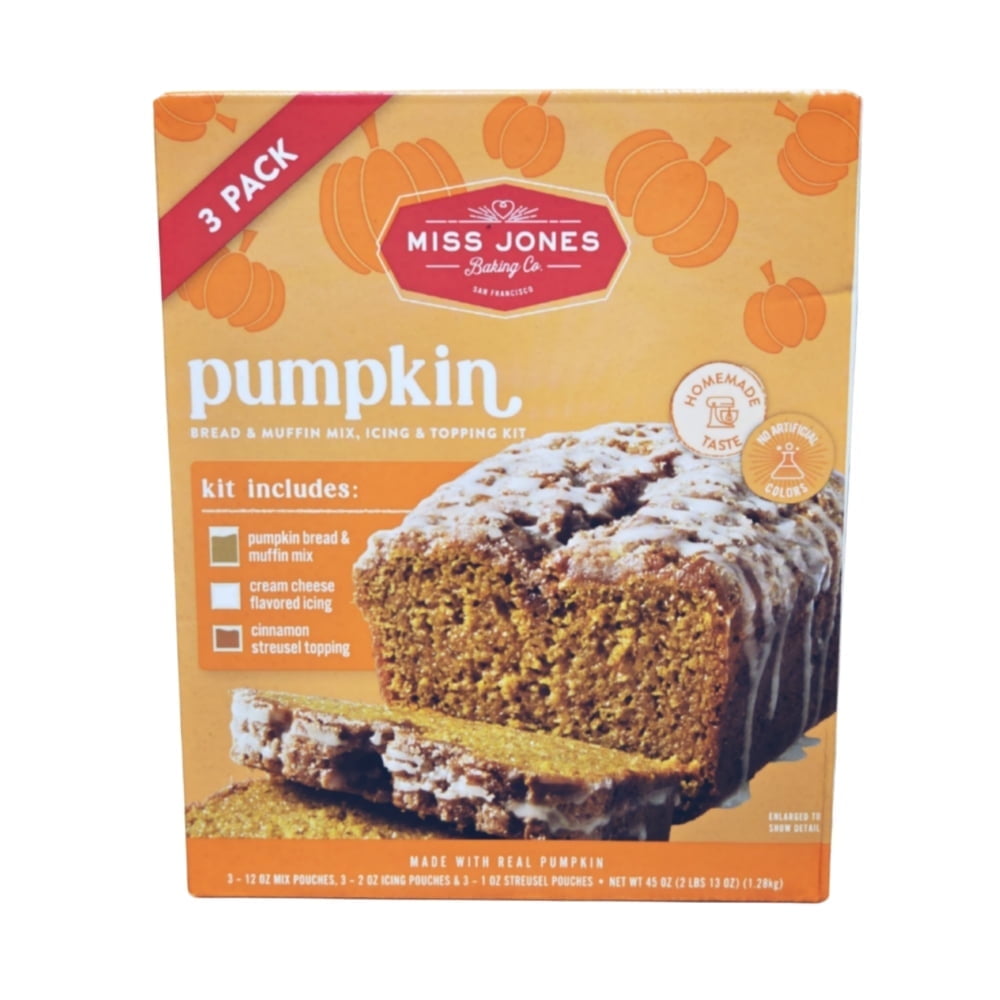 Miss Jones Baking Pumpkin Bread & Muffin Mix, Icing & Topping Kit, 45 ...